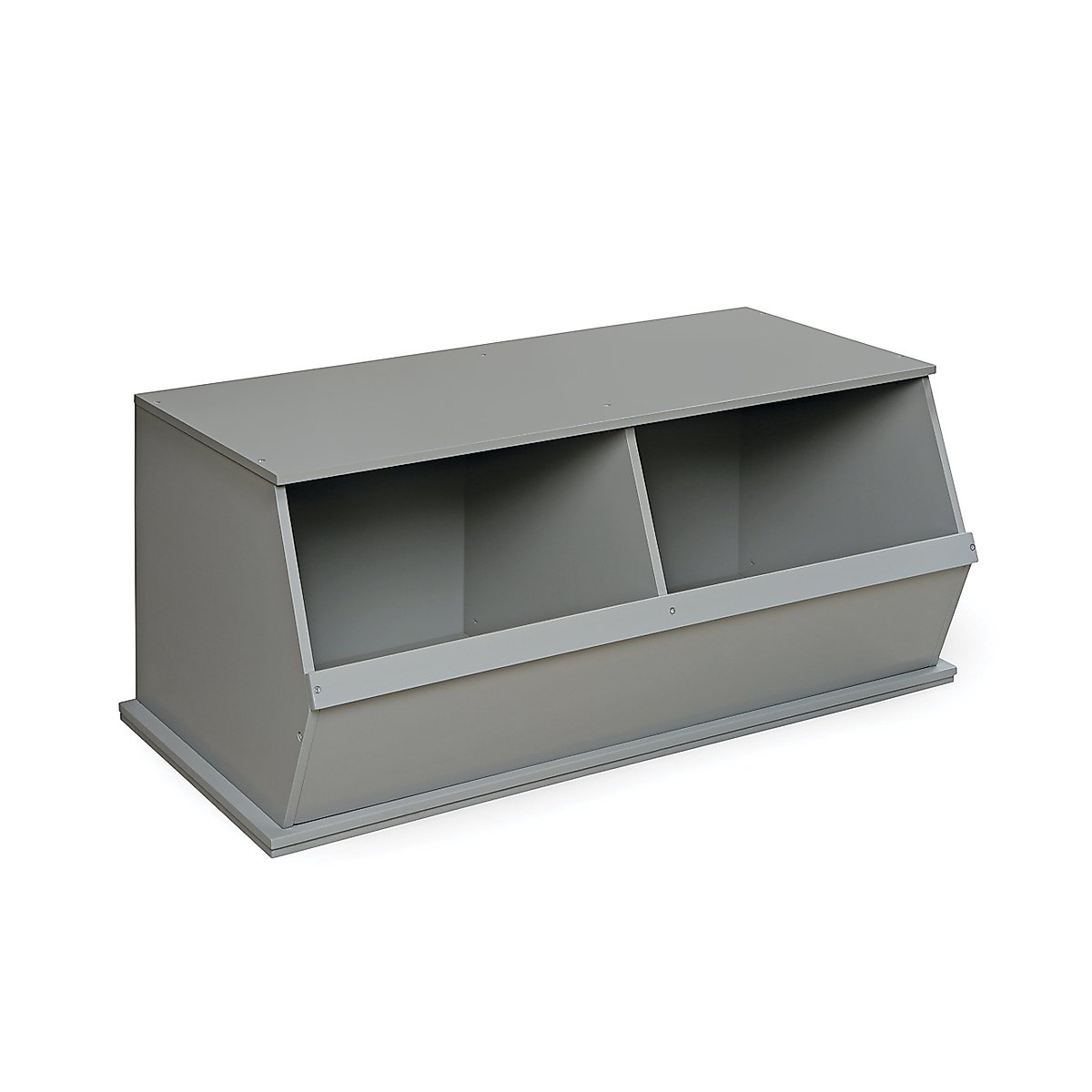 Stackable Wooden 2 Bin Open Storage Toy Organizing Cubby