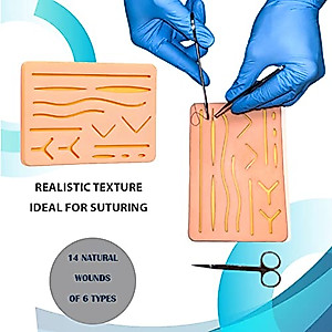 Endure Suture, I/V & Injection Training KIT, 50 Items, Durable Silicone Skin Suturing Pad with Tool Kit - Ideal for Any Medical Student, Veterinarian Students & Nurses. (for Education Only)