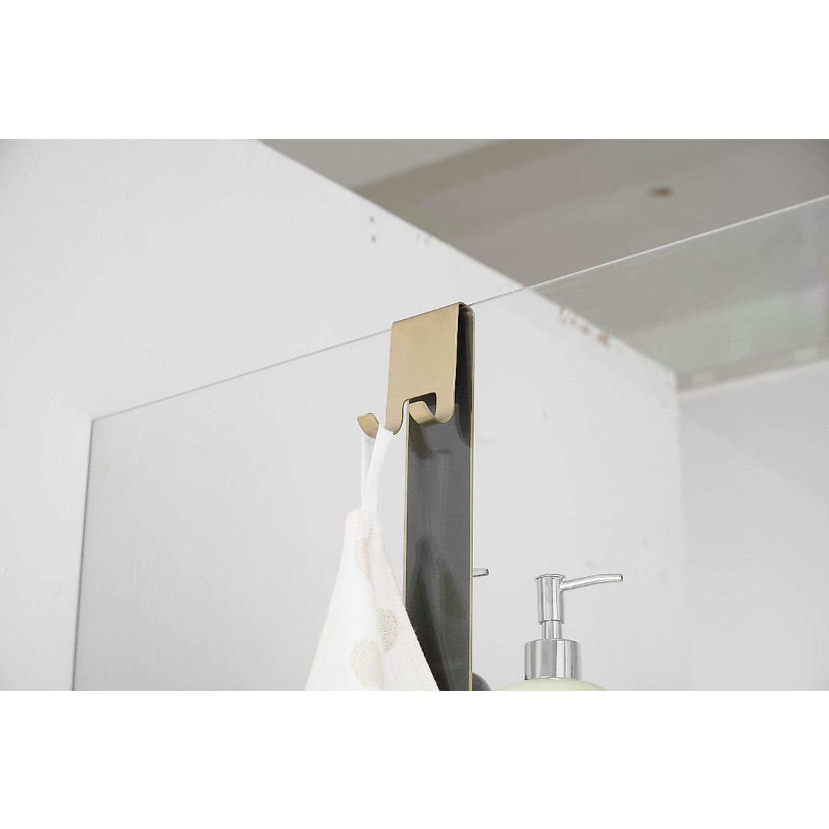 Hiendure Gold Shower Caddy Over Shower Door - 2 Tier Hanging Shower Caddy Organizer No Drilling, Shower Storage Shelf for Indoor Shower, Bathroom, Bedroom, Kitchen