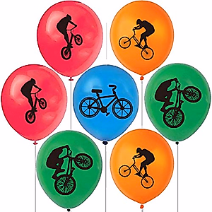 50Ct Bicycle Latex Balloons - BMX Bike Game Birthday Baby Shower Wedding First Birthday Party Supplies Decorations Favors Sports Home Outdoor Decor