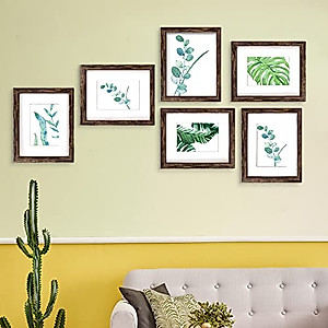 SESEAT 8x10 Picture Frames Rustic Brown Wall Mounting or Tabletop Display, 6PCS