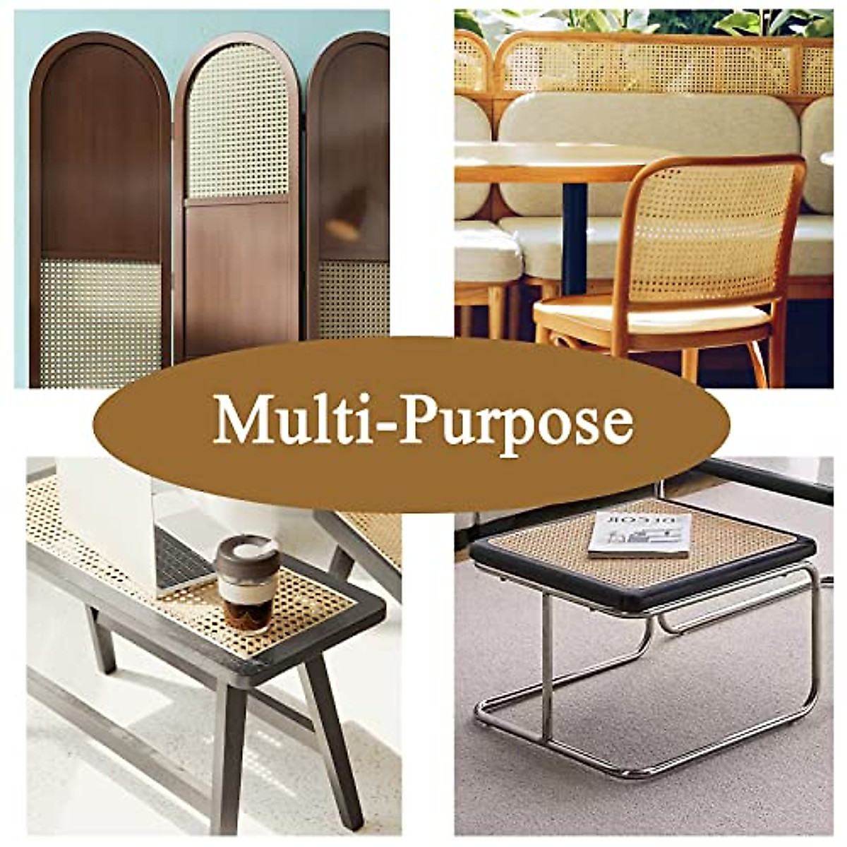 17”x6.5Ft Plastic Rattan Cane Webbing Roll, Woven Open Mesh Cane Sheet Roll for Caning Material DIY Project Supplies: Door, Cabinet, Chair (17"x79 in)