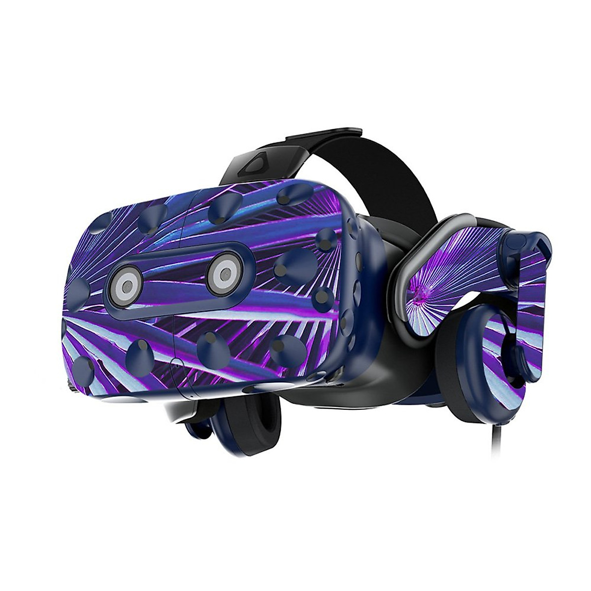MightySkins Skin Compatible with HTC Vive Pro VR Headset - Neon Palms | Protective, Durable, and Unique Vinyl Decal wrap Cover | Easy to Apply, Remove, and Change Styles | Made in The USA