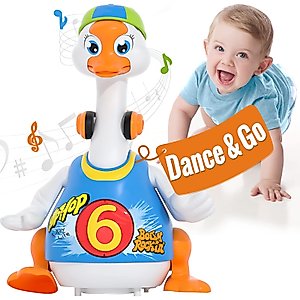 BABYFUNY Hiphop Goose Dancing Toys for Toddlers 1-3 with Music Singing Lights - Musical Toys for Toddlers 1-3，Baby Toys 12-18 Months - Gifts for 1 2 3 Year Old Boys Girls Toddlers - Blue