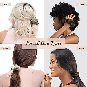 Kitsch Scrunchies for Women's Hair - Assorted Hair Scrunchies | Large Hair Ties for Women | Hair Tie Scrunchies for Girls | Cute Scrunchie | Hair Bands & Ponytail Holders, 5pc (Eucalyptus)