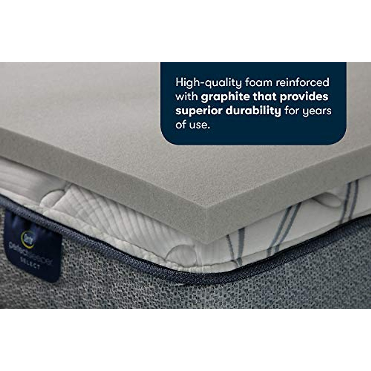 Serta Graphite Infused 2-in Memory Foam Mattress Topper, King
