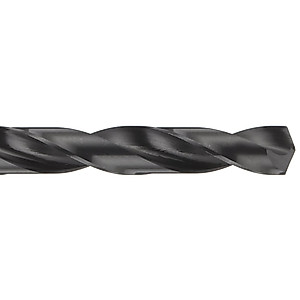 Precision Twist 500 12 High Speed Steel Extra-Long Drill Bit, Black Oxide Finish, Round Shank, Spiral Flute, 135 Degree Point Angle, 1/4" (Pack of 6)
