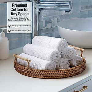 Bar Mop Cleaning Kitchen Dish Cloth Towels,100% Cotton, Machine Washable, Everyday Kitchen Basic Utility Bar Mop Dishcloth Set of 12, White