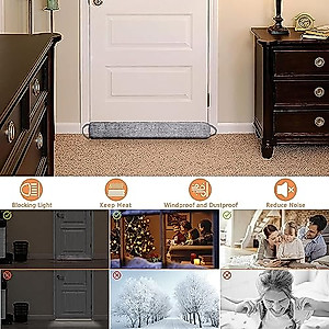 Triangle Under Door Draft Stopper Noise Blocker 36 Inches for Door Bottom Air Seal Insulation and Soundproof, Heavy Duty Weather Guard Snake Stripping, Gray