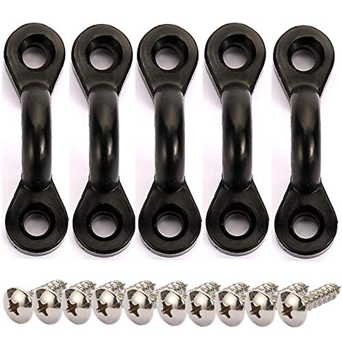 Borogo 2Pcs Kayak Canoe Carry Handles, Kayak Boat Side Mount Paddle Park Handles - 5PCS Pad Eye with 10 PCS Screws for Boat Kayak Deck Rigging Kit