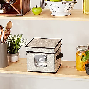 DII Kitchen Dish Storage Container, Saucer Plates, Damask