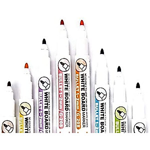 YES4QUALITY Magnetic Dry Erase Markers with Eraser Cap - 8 Pack, Fine Tip, Low Odor - White Board Markers Perfect for Dry Erase Whiteboards in the Office, Classroom or at Home