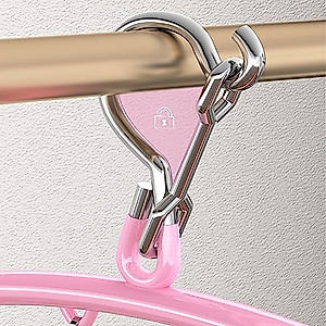 OUGETHER Clothes Hanger with 10 Clips Stainless Steel Laundry Drying Rack Windproof Sock Hanger Clip for Drying Bras Towel Underwear Diaper Baby Clothes (Green)