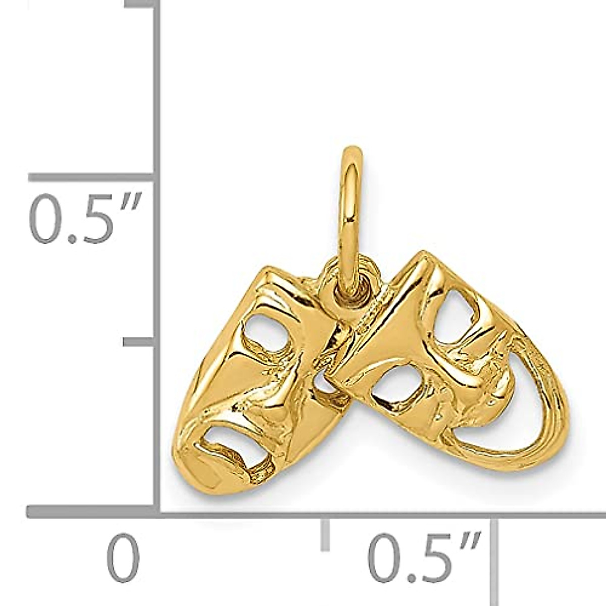 IceCarats 14K Yellow Gold Comedy Tragedy Set Necklace Charm Pendant 15mm x 11mm Only