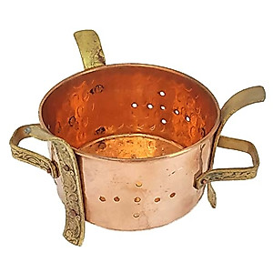 Sharvgun Handmade Indian Copper Brass Sigri Food Warmer Angeethi For Restaurant/Hotel Ware Home Traditional Sigdi/Sigri Tabletop Burner Pack of 2
