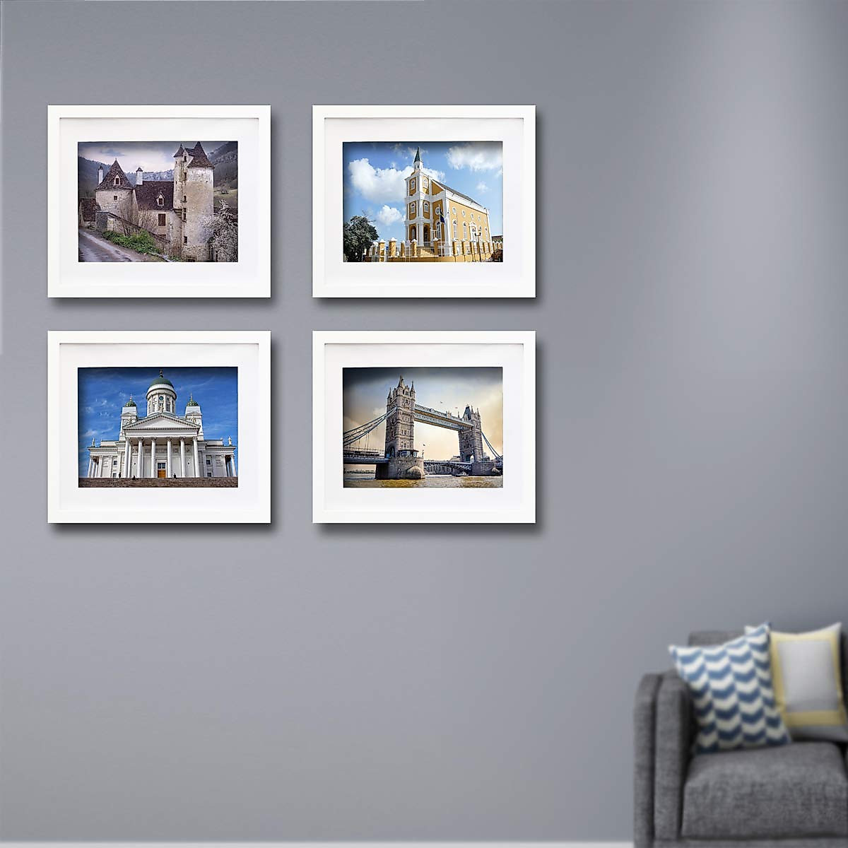 KAOIKO 16x20 Frame White Solid Wood With Mat 12x16 Wall Picture Poster Photo frames…