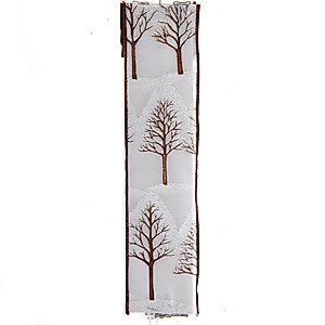Kurt S. Adler Brown Tree with White Glitter Double Wire Ribbons, 2.5-InchesX10yd