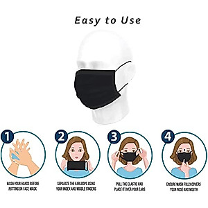 Black Disposable Face Masks, 100Pcs Adult Face Mask 3 Ply Safety Mouth-Cover with Elastic Earloops, Breathable Face Protection for Men & Women,non-medical