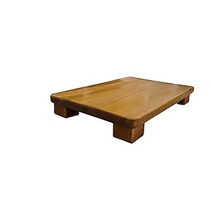 Foot Stool, 2" Tall, Poplar, (Made in The USA) (2" Tall Sq Legs, Maple Stain)
