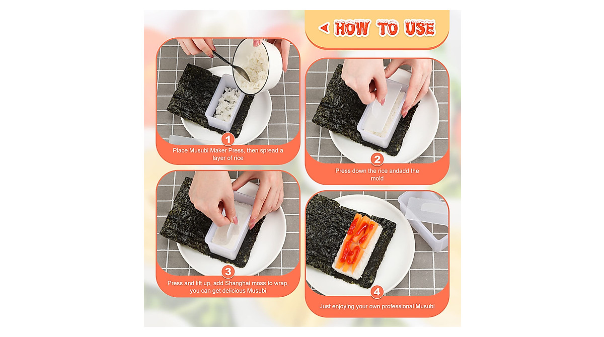 Musubi Maker Kit - 2 Molds & Slicer for Home Cooking