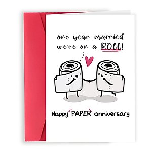 Londue Happy 1st Anniversary Wedding Gifts for Him Her, Funny Paper Anniversary Cards for Wife Husband, Romantic 1 Year Anniversary Card Gifts for Couple, First Anniversary Day Gifts