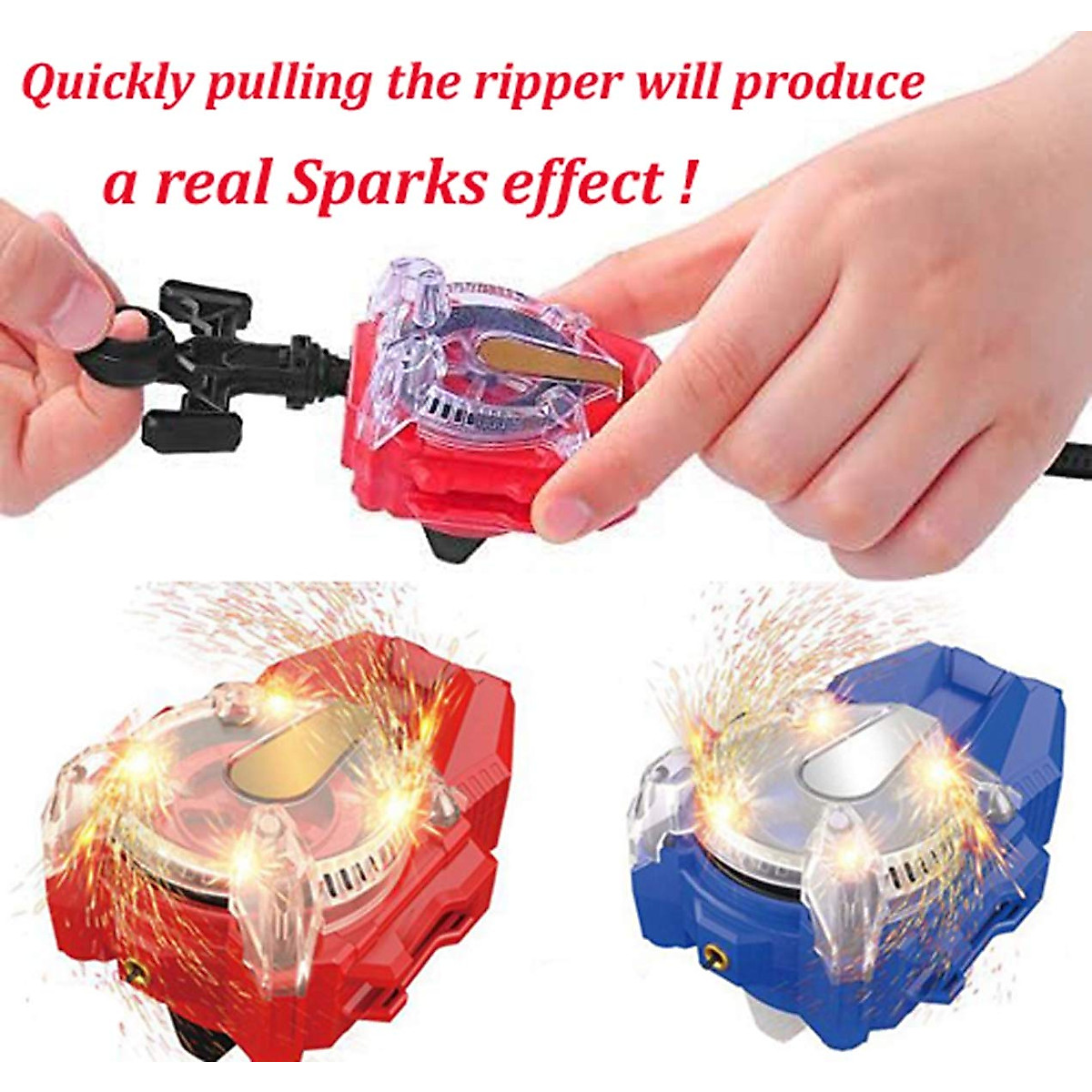 Bey Battle Burst Blade Evolution B-129 Booster Cho-Z Achilles.00.Dm Red Sparking Left & Right Launcher Handle Starter Set Gaming Battling Top Turbo GT God Bay Lr Bey launcher Spinning Toy Gift for Boy