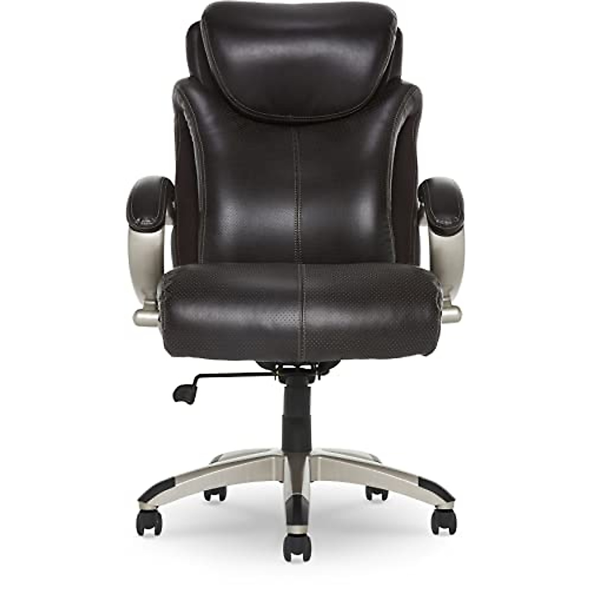 Serta Big and Tall Executive Office Chair with AIR Technology and Ergonomically Layered Body Pillows, Supports up to 350 Pounds, Bonded Leather, Roasted Chestnut