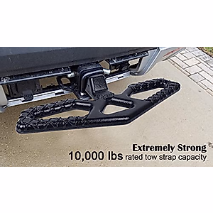 Eapele Tow Hitch Step for 2 inch Receivers, Solid Steel Construction Rust Free Powder Coated, 10,000lbs Rated Tow Strap Capacity