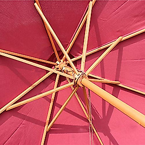 PARASOL HFDIG Outdoor Umbrella, Large Sun Umbrella, Garden Umbrella, Polyester Cloth Umbrella Cloth | Wooden/Rust-Proof Iron Umbrella Pole | Radius 62CM | Without Base