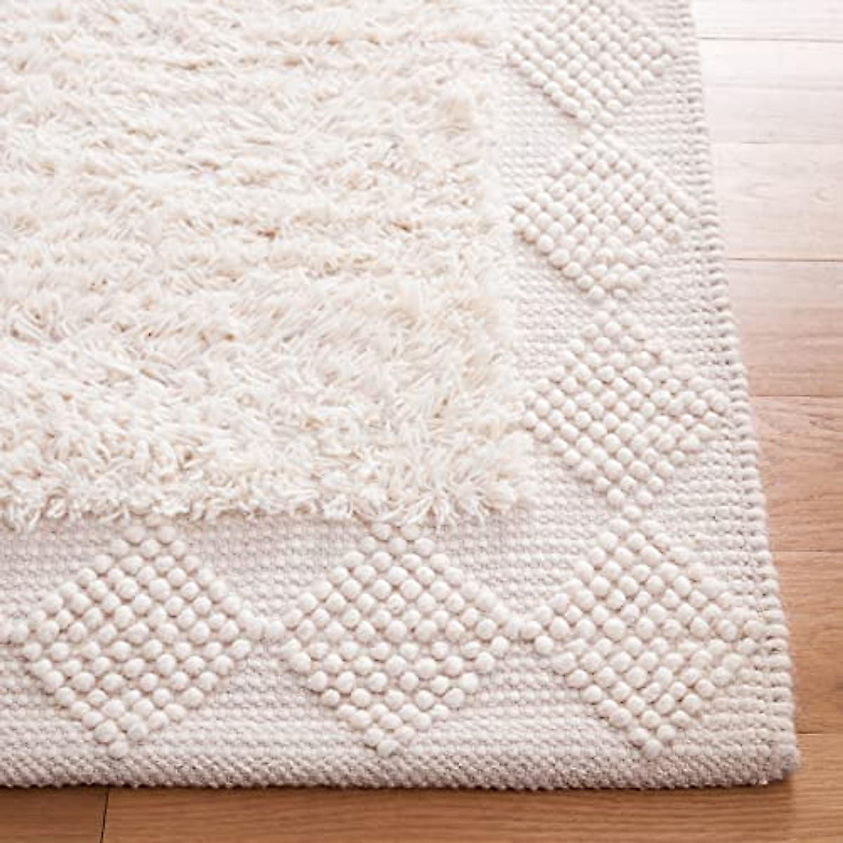 Safavieh Natura Collection 6' x 9' Ivory NAT722A Handmade Rustic Textured Wool Area Rug