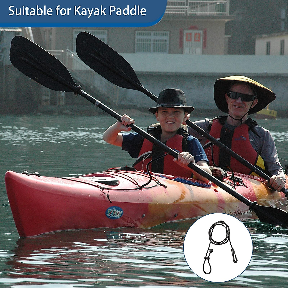 GuiPQS Kayak Paddle Leash Fishing Rod Paddle Leash Paddle Leash Paddle Holder Tool Lanyard Adjustable Canoe Paddle Fishing Rod Leash (6 Pack)