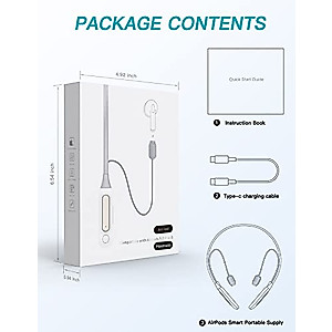 AirPods Strap with Smart Portable Power Supply for AirPods Pro 1, Airpods 1/2/3, Anti-Lost Neck Rope with Charger Power Bank (Not for AirPods Pro 2)