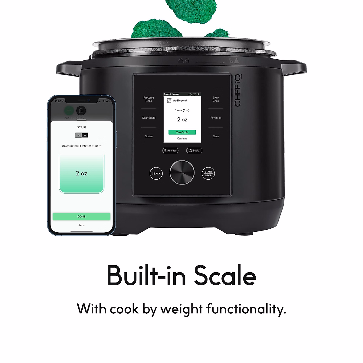 CHEF iQ Pressure Cooker with WiFi and Built-in Scale - Easy-to-Use 10-in-1 Multicooker with 1000+ Guided Recipes - Instant Meals for Foodies - 6 Quart - Family Size