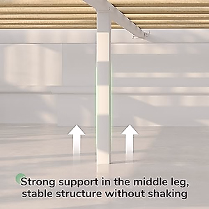 Novilla Metal Platform Bed Frame, Wood Slat Support, No Box Spring Needed, Easy Assembly, White, Twin