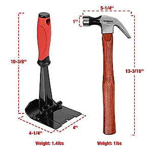 Goldblatt Trim Puller, Removal Multi-Tool & Heavy Duty Retractable Utility Knife & Claw Hammer with Hickory Handle for Baseboard, Molding, Siding and Flooring Removal, Remodeling