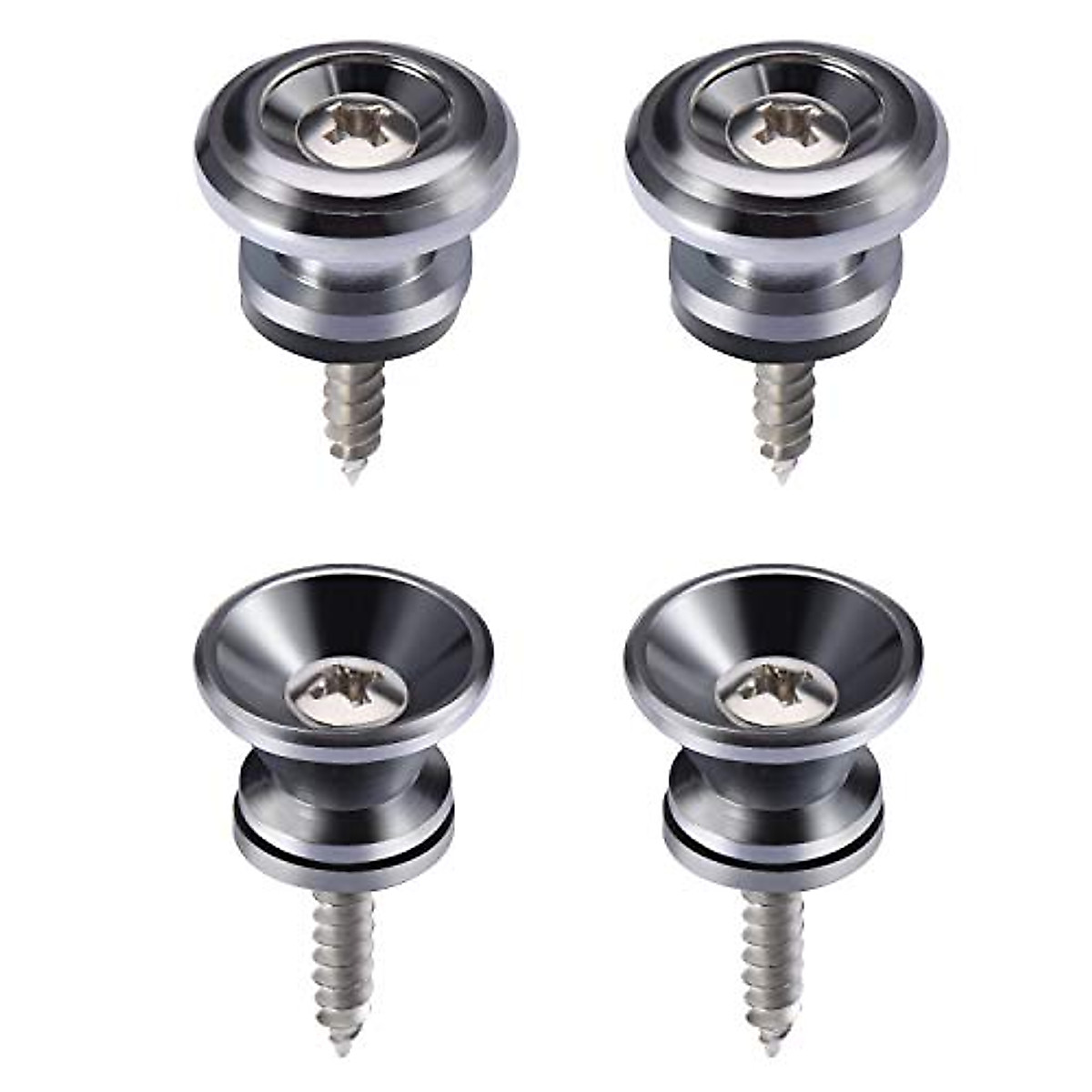 Canomo 254 Pieces Electric Guitar Screw Kit (9 Types) with Springs for Electric Guitar Bridge, Pickup, Pickguard, Tuner, Switch, Neck Plate, Guitar Strap Buttons and A Elbow tweezers, Chrome