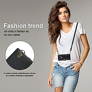 DEFBSC Crossbody Zipper Wallet Samsung Galaxy S9 Plus Case, PU Square Case with Chain Credit Card Holder Slot Shoulder Handbag Purse Wrist Strap Case for Samsung S9 Plus 6.2 Inch(Black)