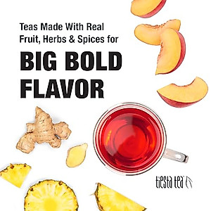Tiesta Tea - Ginger Sweet Peach | Spicy Peach Herbal Tea | Premium Loose Leaf Tea Blend | Non Caffeinated Herbal Tea | Make Hot or Iced Tea & Brews Up to 25 Cups - 2.2 Ounce Resealable Pouch