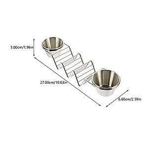 BESTonZON Taco Holder Stand with Salad Cups Stainless Steel Burritos Tortilla Cooling Stand Rack Taco Shell Holder Stand on Table Mexican Pancake Rack for Kitchen Restaurant