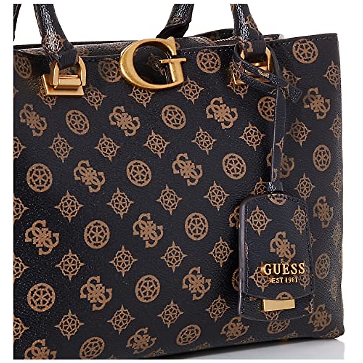 Guess G Vibe Girlfriend Satchel Mocha Logo, Mocha Logo