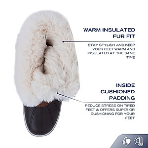 NAUTICA Women's Lace-Up Winter Snow & Rain Boots - Water-Resistant Insulated Boots with Cozy Faux Fur Lining for Warmth and Comfort-Glenoak-Brown Size-10