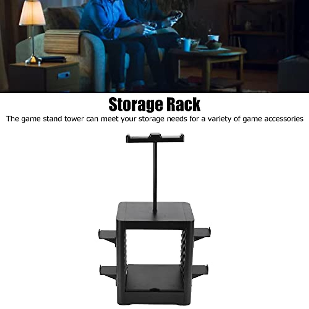 Storage Tower Rack, Firm Structure Multifunction Game Disk Bracket with Handle for for PS5 for SwitchPro
