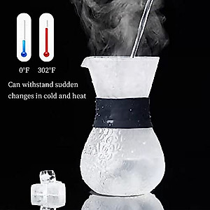 Pour over coffee maker,600ml/20oz Paperless Borosilicate Glass Carafe and Reusable Stainless Steel Permanent Filter,Manual Coffee Dripper Brewer with Protective Silicone Sleeve,Glass Coffee Pot