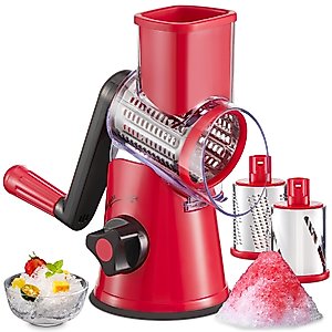 GDL Shaved Ice Machine Manual, Ice Shaver and Snow Cone Machine Hand Crank, Household Shaved Ice Maker, Portable Ice Crusher for Home Use with Stainless Steel Blade