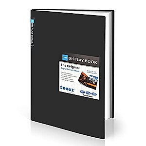 Sooez Art Portfolios 11"x17", Large Portfolio Folder with 30 Pockets & Black Inner Sheets, Display 60 Pages, 11 x 17 Presentation Book for Artwork Storage, Binder with Plastic Sleeves for Artist