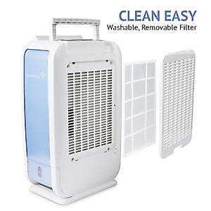 Ivation 13-Pint Small-Area Desiccant Dehumidifier Compact and Quiet - With Continuous Drain Hose for Smaller Spaces, Bathroom, Attic, Crawlspace and Closets - For Spaces Up To 270 Sq Ft, White