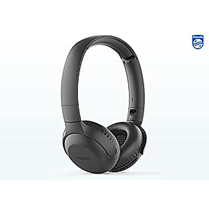 Philips UpBeat UH202 Wireless Bluetooth On Ear Stereo Headphone, with up to 15 Hours Playtime and Flat Folding (TAUH202BK)
