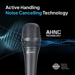 CAROL AC-910 Vocal Microphone - Cardioid Dynamic Microphone with AHNC Noise Cancellation, for Professional Live Stage Singing Performance, Includes Mic Clip and 14.8ft XLR Cable