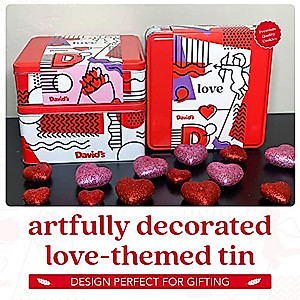 David's Cookies Premium Gift, Gourmet, and Freshly Baked Valentine's Day Assorted Cookies in a Love Tin Gift Box For Your Love Ones, Deliciously Handmade Soft Variety of Cookies - 2 lbs