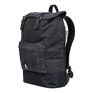 Element Men's Strain Backpack-School Bookbag with Leather Straps, Off Black, 27L